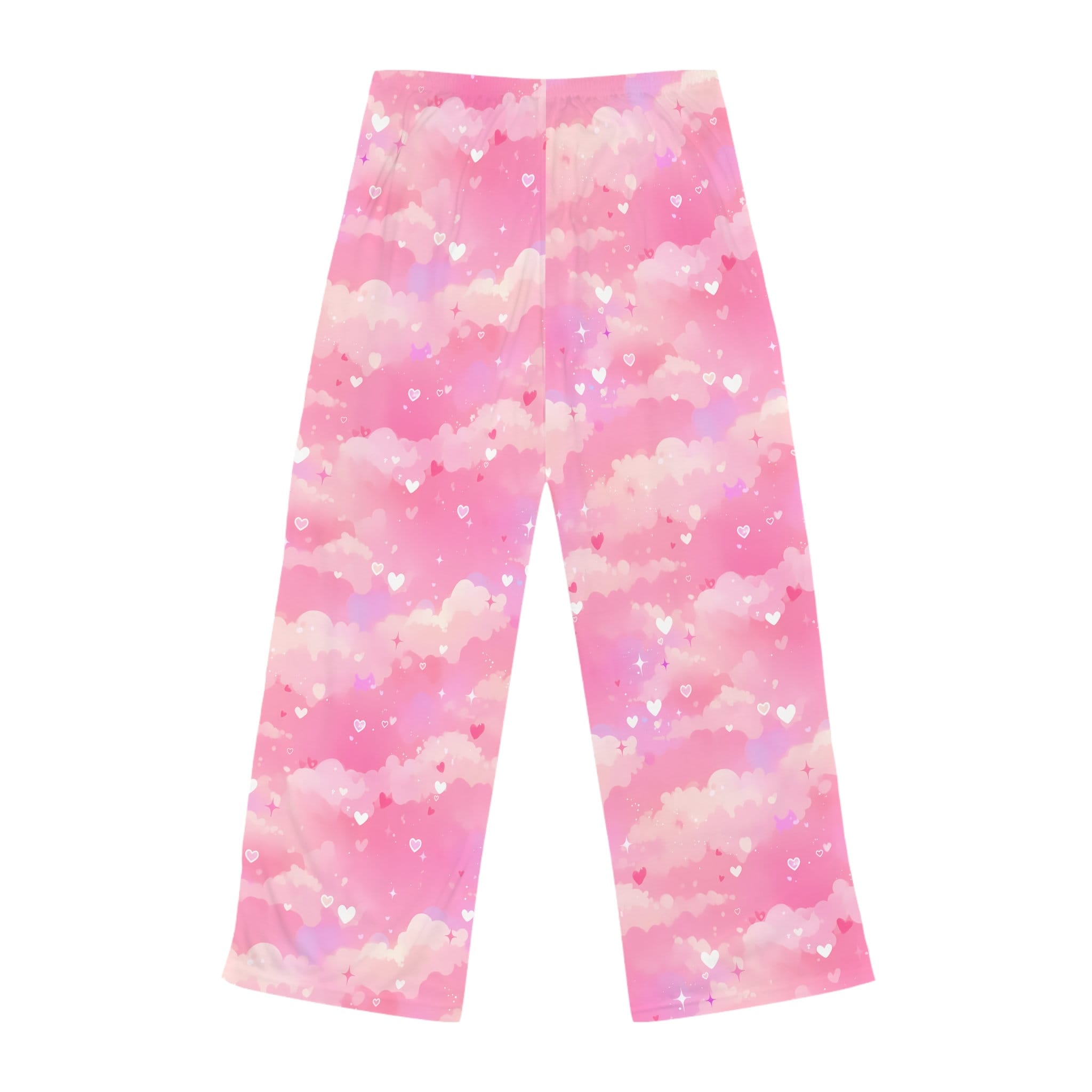 Pink Sparkly Cloud Pajama Pants, Pink Hearts Pajamas, Princess PJ Pants ...