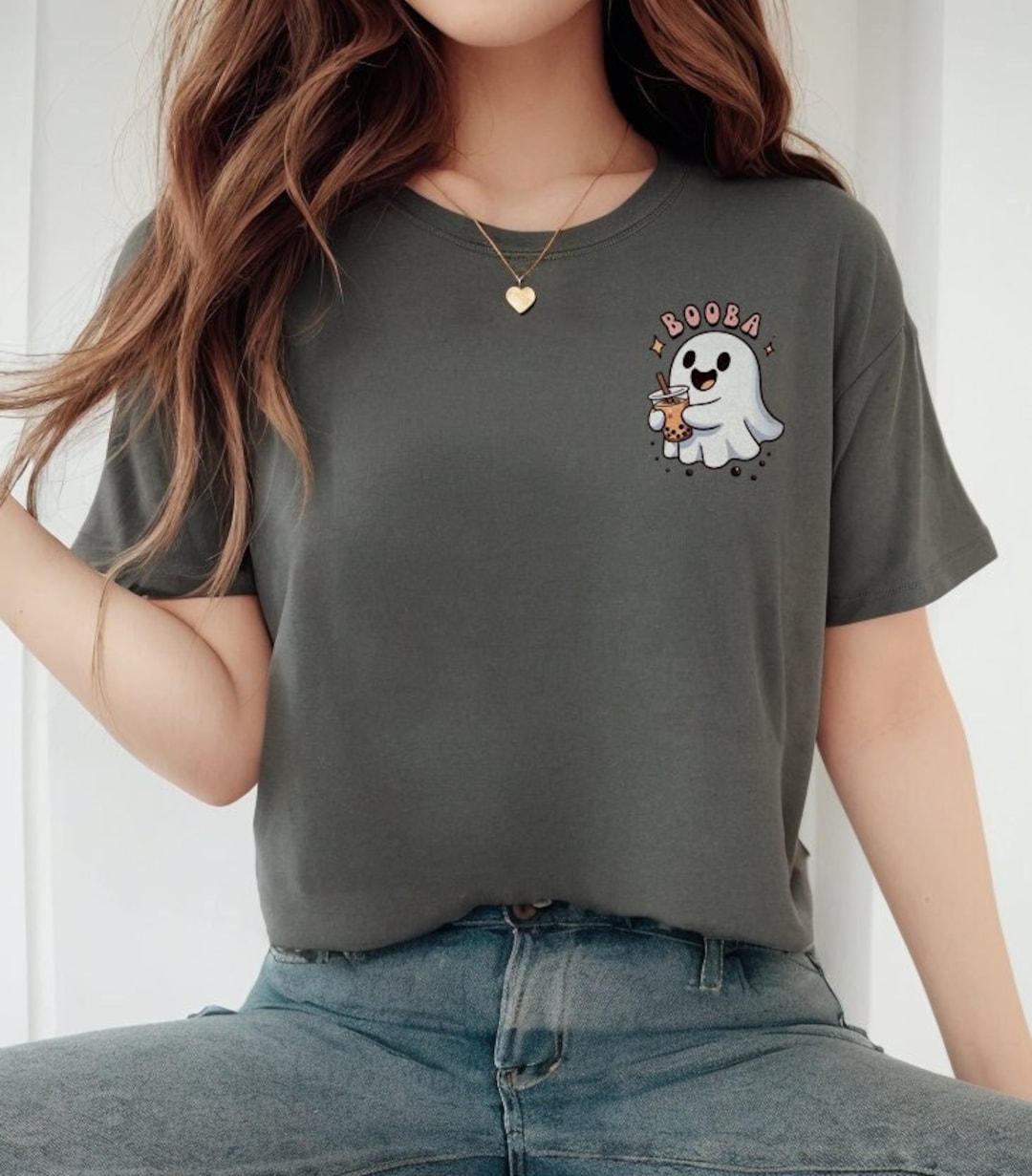 Booba Shirt, Halloween Boba Tea T-shirt, Ghost Boba Tea Tee, Comfort ...