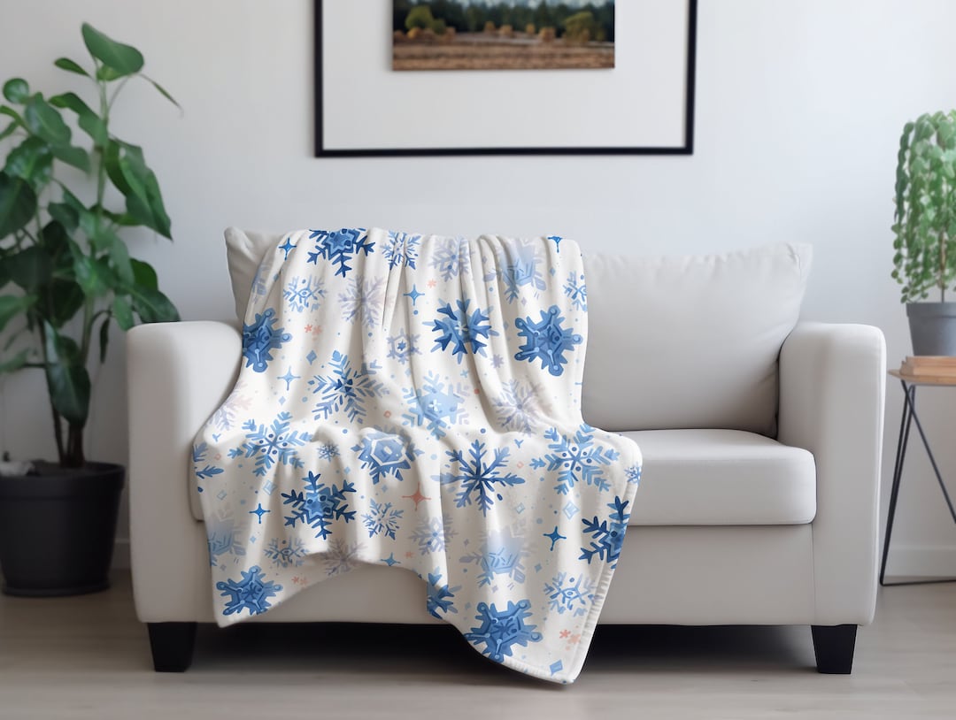 Snowflake Blanket, Christmas Wonderland Throw, Christmas Snowflakes ...