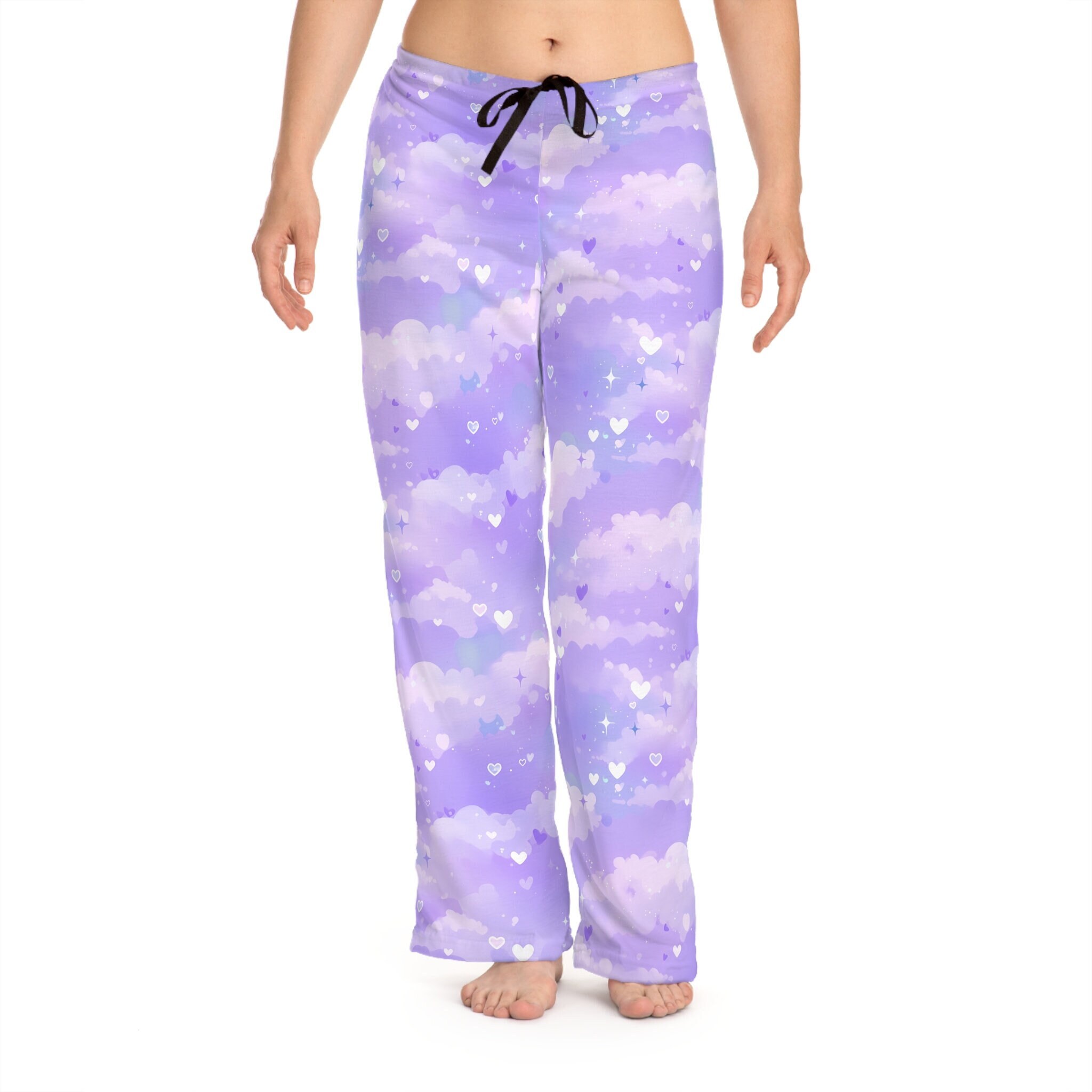 Purple Sparkly Cloud Pajama Pants, Purple Cloud PJ Pants, Gamer Girl ...