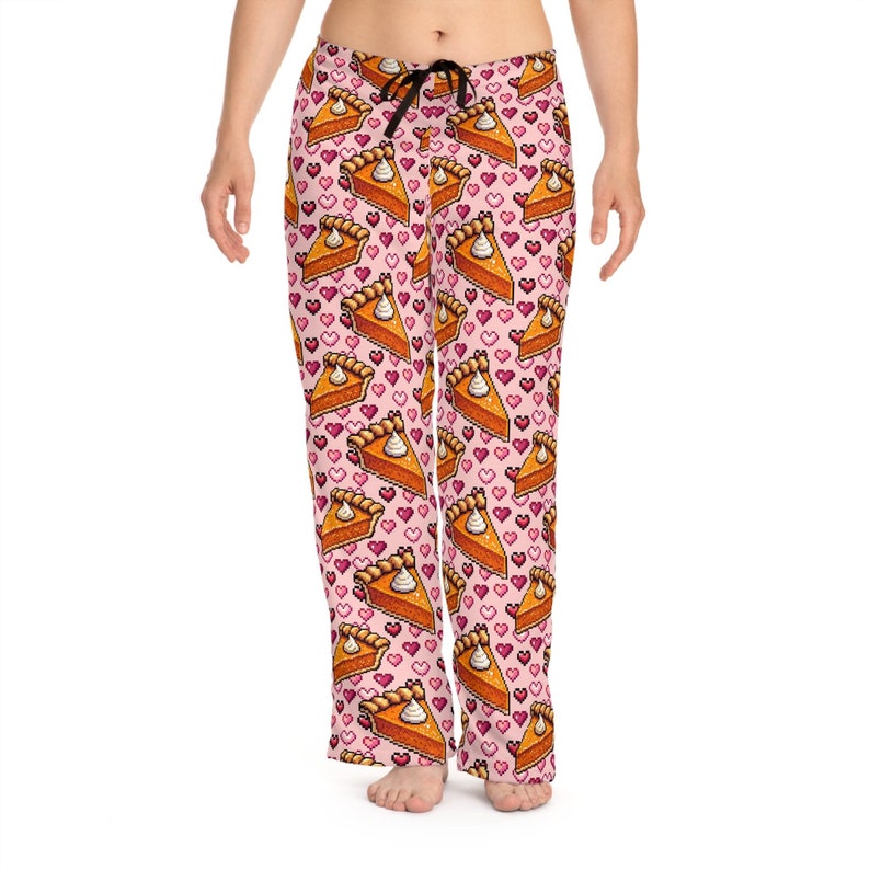 Pumpkin Pie Pajama Pants, Pixel Art Thanksgiving Pjs, Pumpkin Pie ...