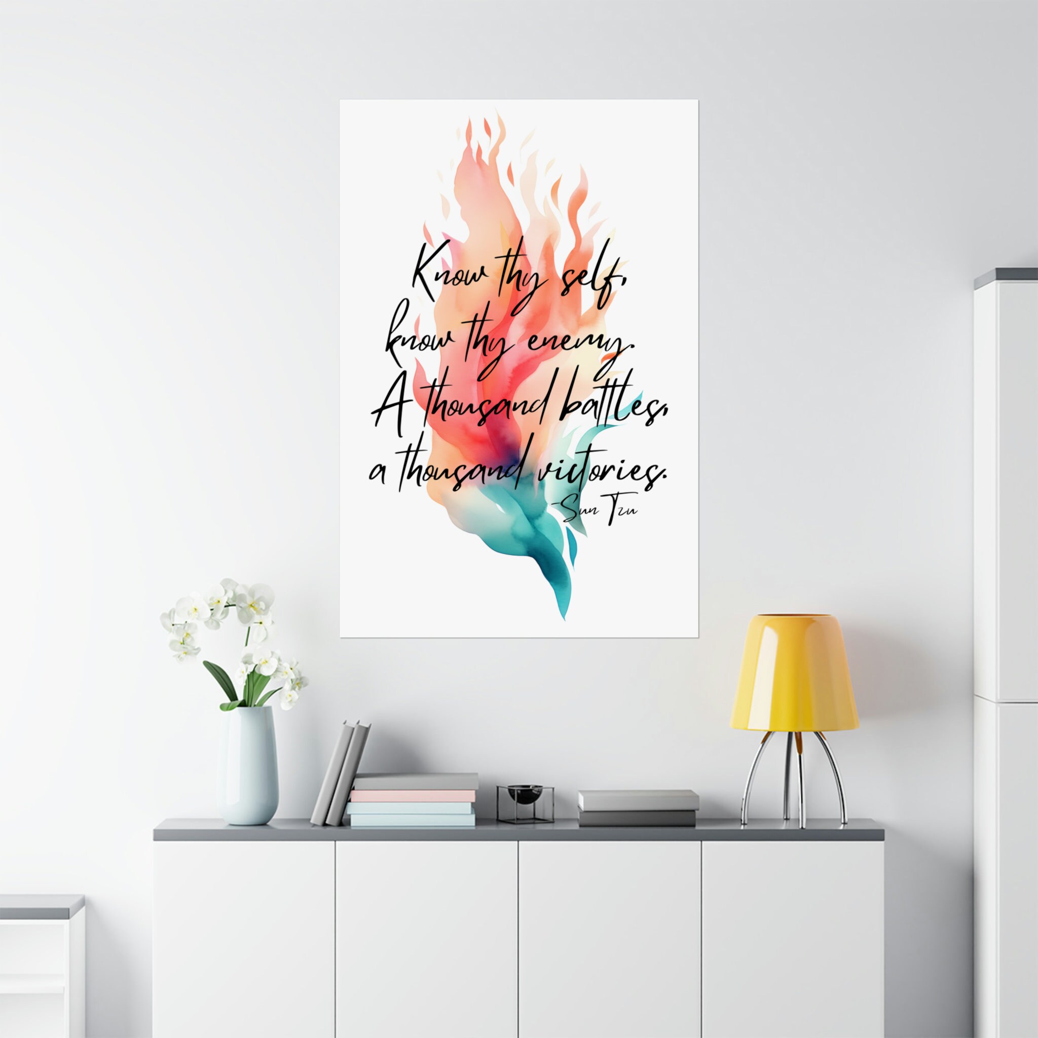 Sun Tzu Quote Poster, Know Thy Self, Know Thy Enemy Quote, Art of War ...