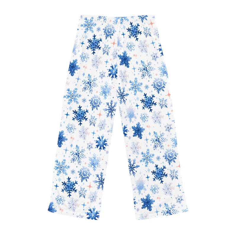 Snowflake Pants, Blue Christmas Snowflakes Pjs, Snowflakes Pajama Pants ...