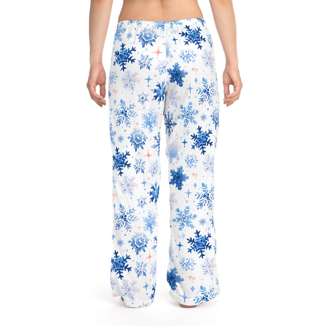 Snowflake Pants, Blue Christmas Snowflakes Pjs, Snowflakes Pajama Pants ...