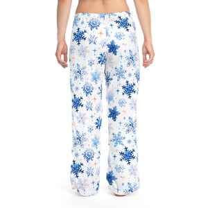 Snowflake Pants, Blue Christmas Snowflakes Pjs, Snowflakes Pajama Pants ...
