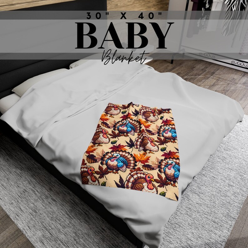 Thanksgiving Blanket, Pixel Art Turkey Throw Blanket, Turkey Day ...