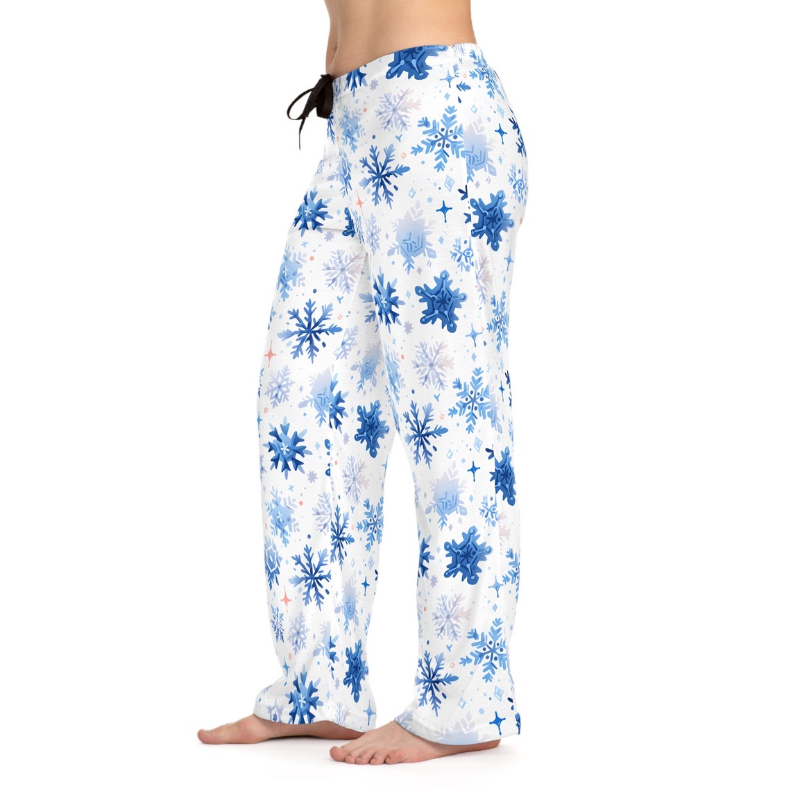 Snowflake Pants, Blue Christmas Snowflakes Pjs, Snowflakes Pajama Pants ...