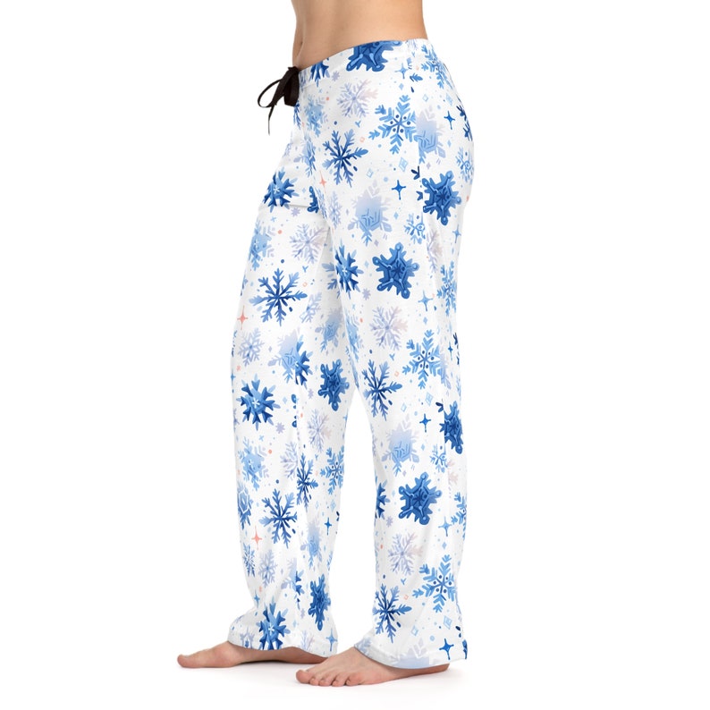 Snowflake Pants, Blue Christmas Snowflakes Pjs, Snowflakes Pajama Pants ...