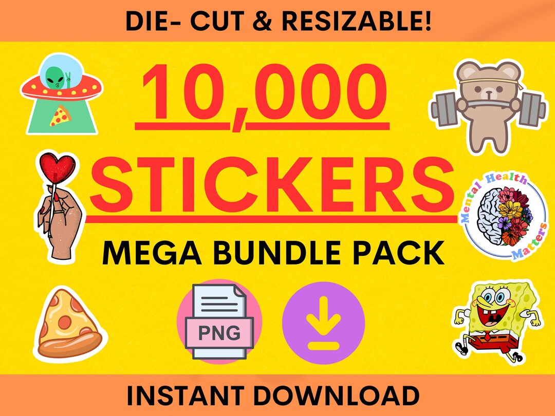 10000 Digital Stickers Mega Bundle Pack , Printable Stickers, Diy ...