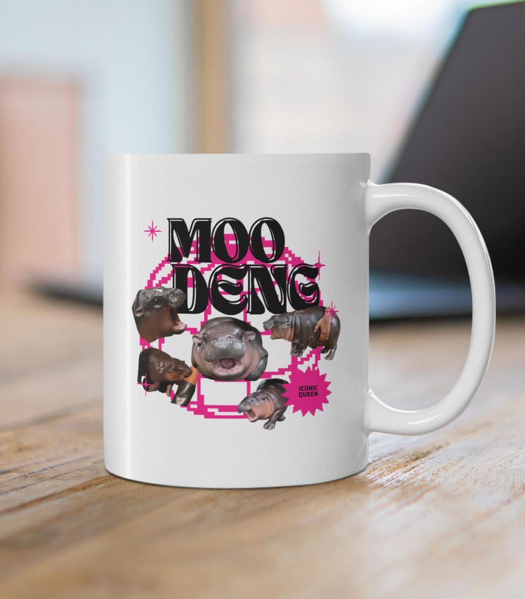 Moo Deng Hippo Mug 11oz Viral Funny Cute Unique gift - Etsy