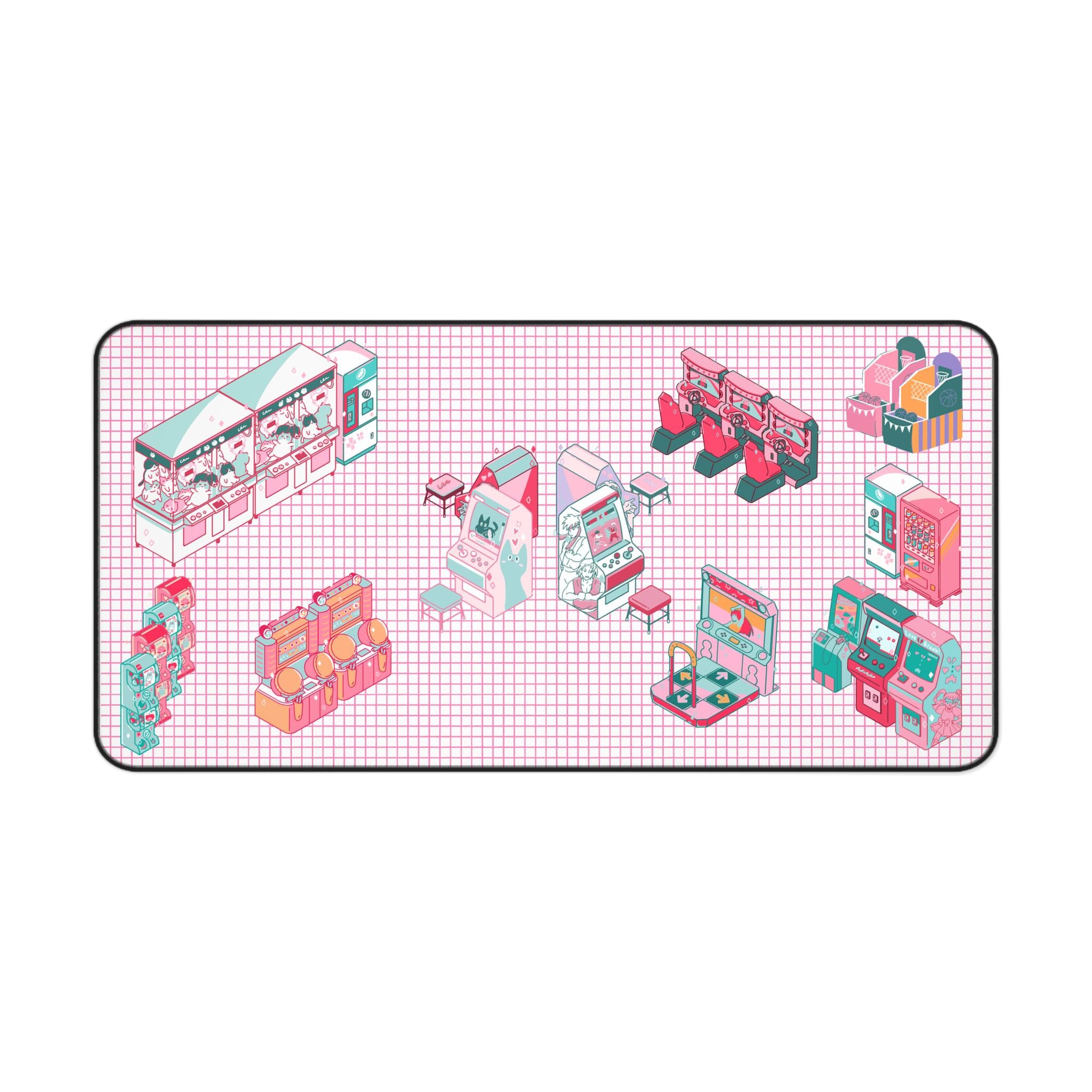 Kawaii Cute Pastel Arcade Desk Mat, Gaming Pad, Office, Dorm Decor ...