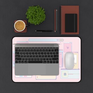 Kawaii Y2K Aesthetic Pink Desktop Desk Mat | Cute Mousepad | Office ...