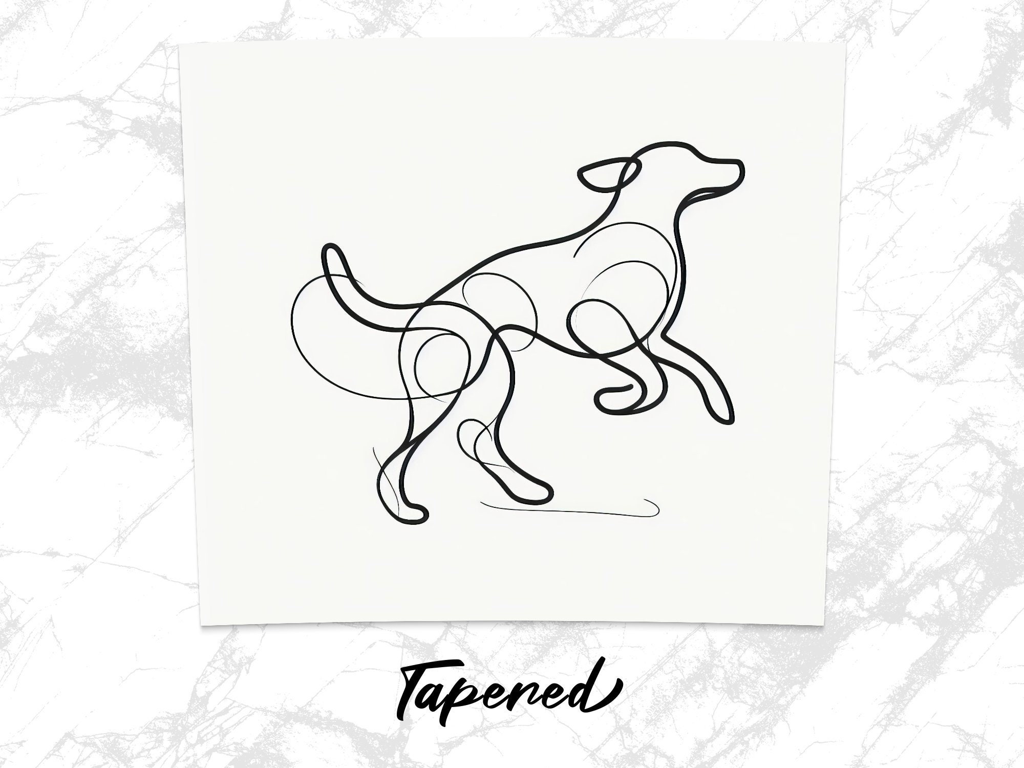 Abstract Dog Line Art 20oz Skinny Tumbler Wrap, Seamless Sublimation ...