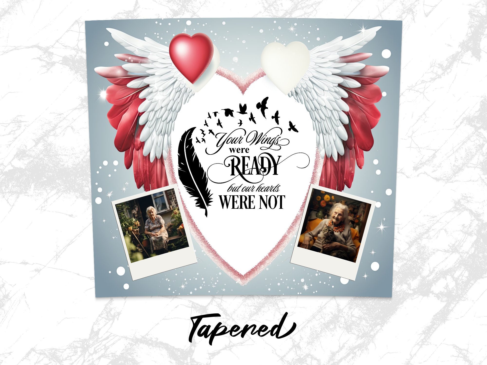 Custom Memorial Photo Wrap 20 Oz Skinny Tumbler Sublimation Design ...