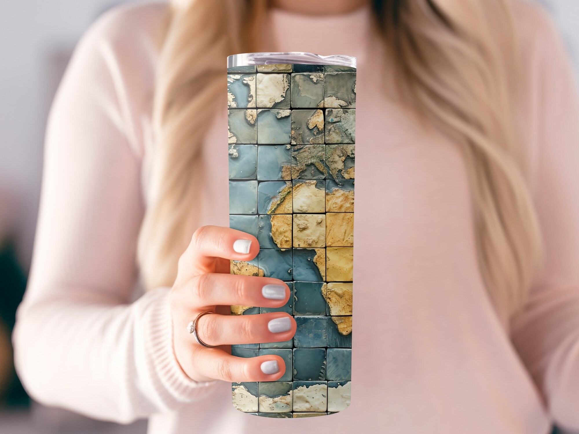 Vintage World Map Tumbler Wrap, Antique Atlas Design, Seamless 20oz ...