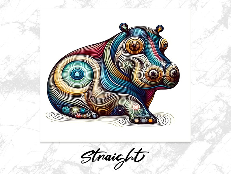 Colorful Abstract Hippo 20oz Skinny Tumbler Sublimation, Seamless Wrap ...
