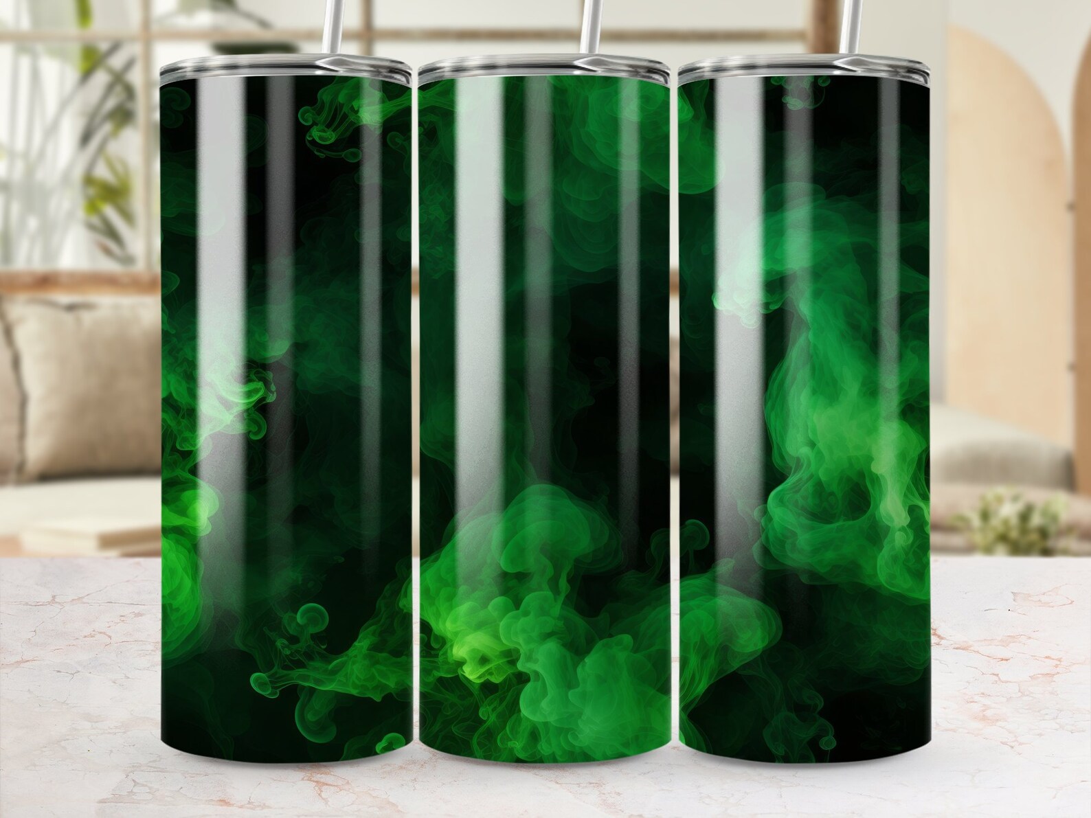Green Smoke Design 20oz Skinny Tumbler Wrap, Seamless Sublimation ...