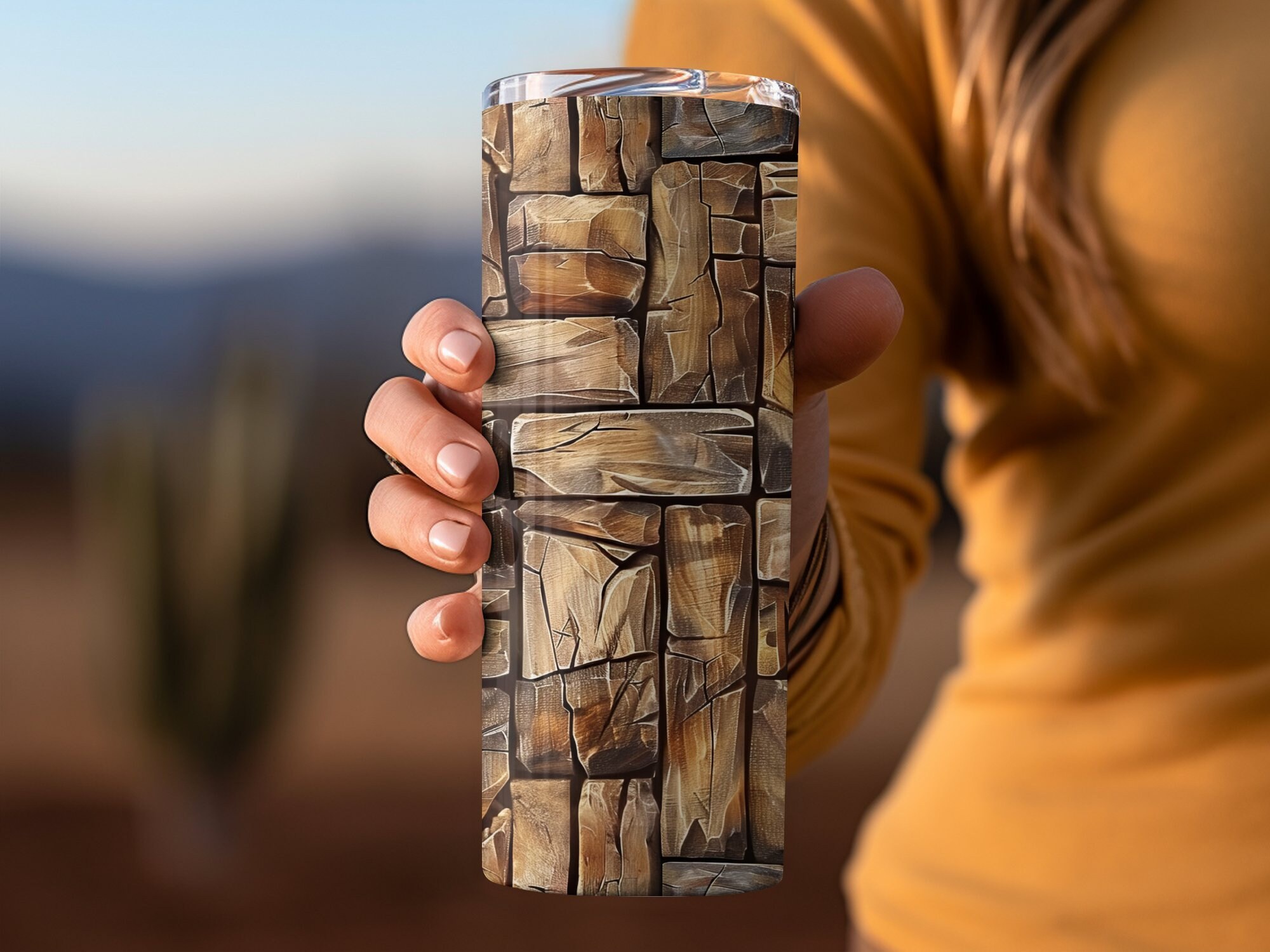Rustic Wood Texture Seamless Tumbler Wrap, 20oz Skinny Sublimation ...