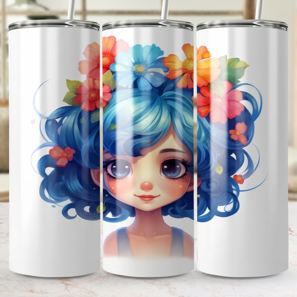 Blue Haired Anime Girl Etsy