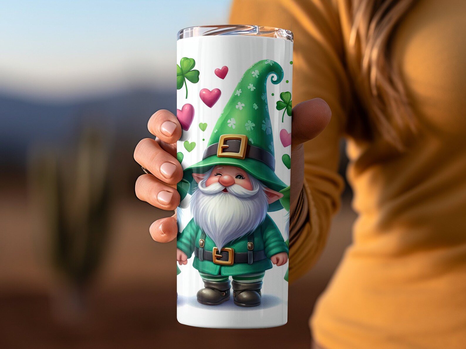 St. Patricks Day Gnome Tumbler Wrap, 20oz Skinny Seamless Design, Lucky ...