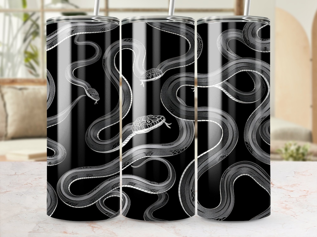 Silver Snake Design for 20oz Skinny Tumbler, Seamless Sublimation Wrap ...