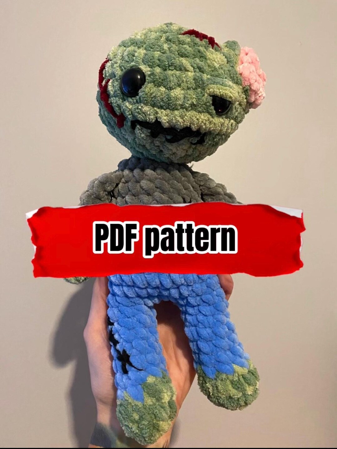 Zombie Crochet Pattern PDF Pattern Amigurumi Zombie Halloween Plushie ...