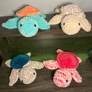 Mini Crochet Turtle Plush - Handmade Amigurumi With 4 Color Options - Etsy