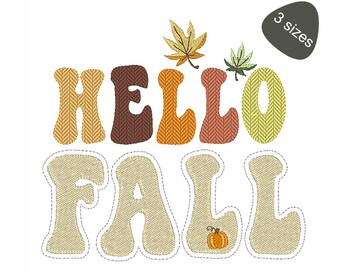 Hello Pumpkin Machine Embroidery Design Fall Embroidery - Etsy