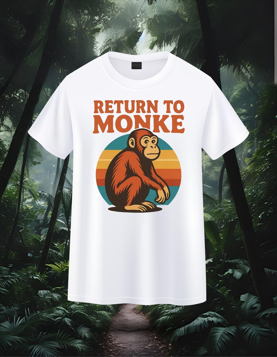 Return to Monke PNG | Funny Retro Monkey Sublimation Design for T ...