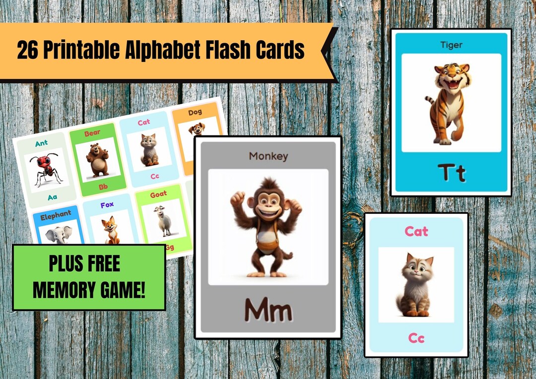26 Large Alphabet Flash Cards Educational Preschool - Etsy