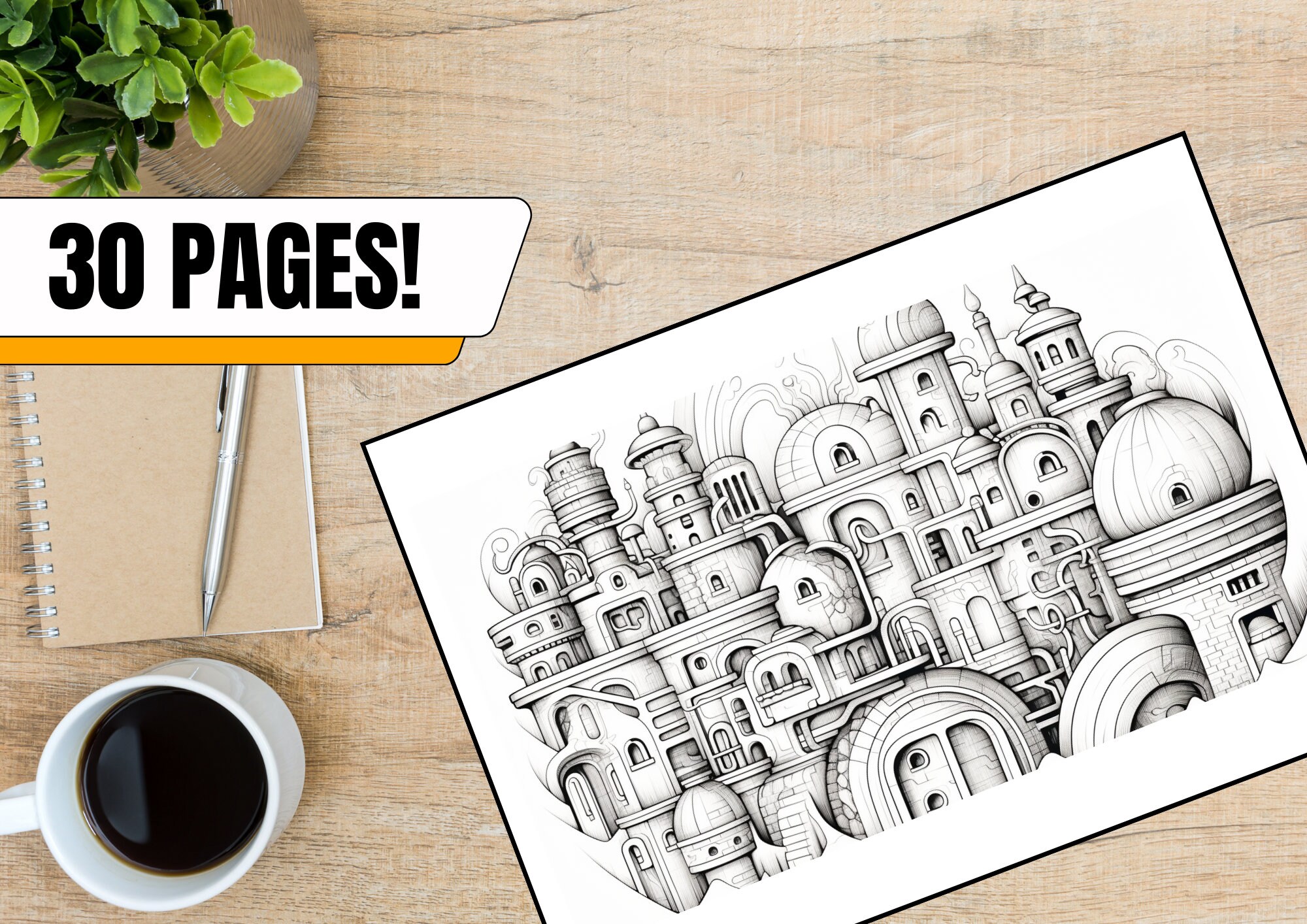 30 Architecture Colouring Pages instant Download Mindfulness ...