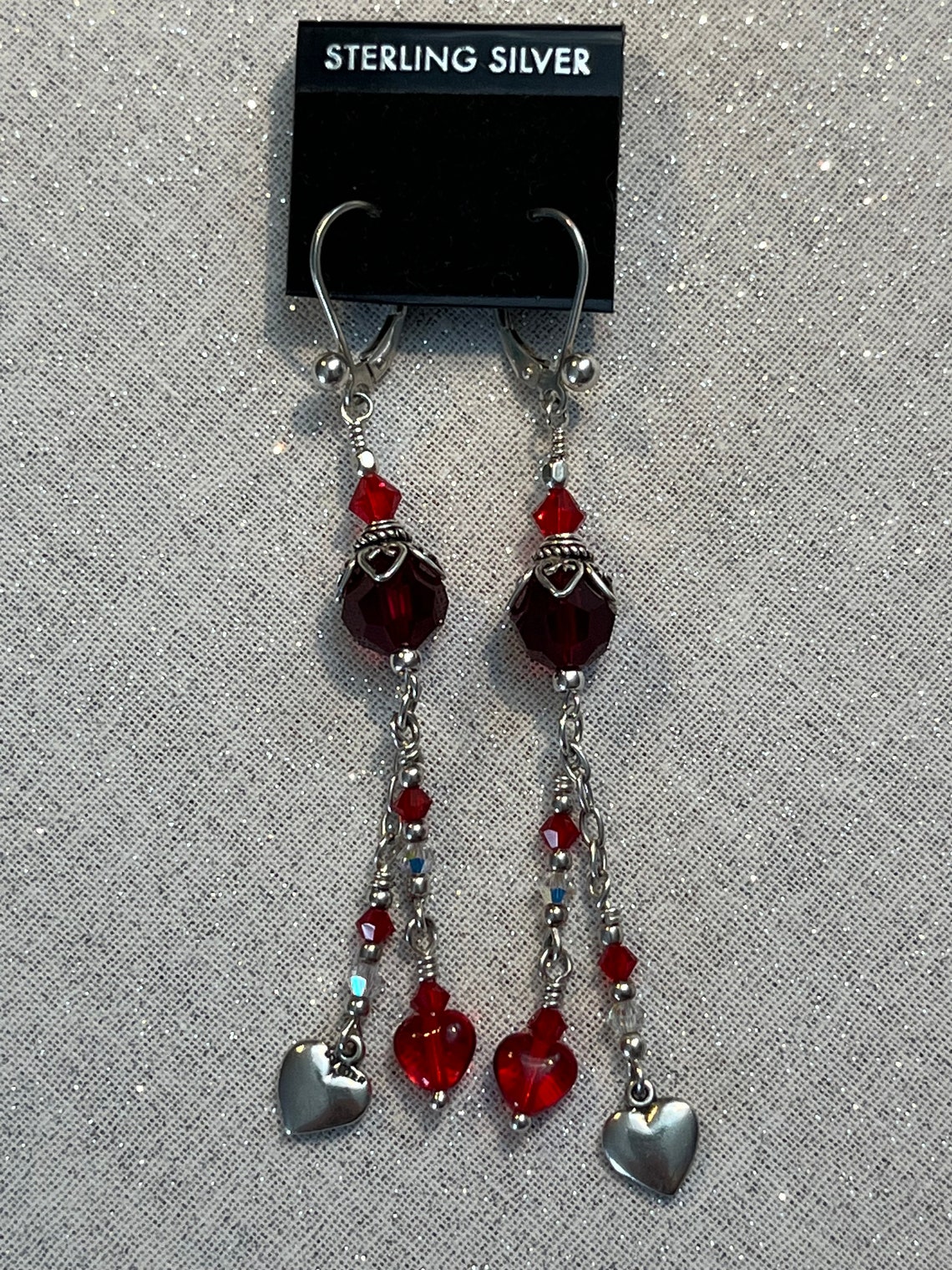 Victorian Flare Heart Earrings, Sweetheart Earrings, Dangle Earrings ...