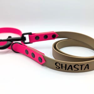 Custom Order | 3/4" Two Tone Biothane® Leashes - Personalized Laser ...