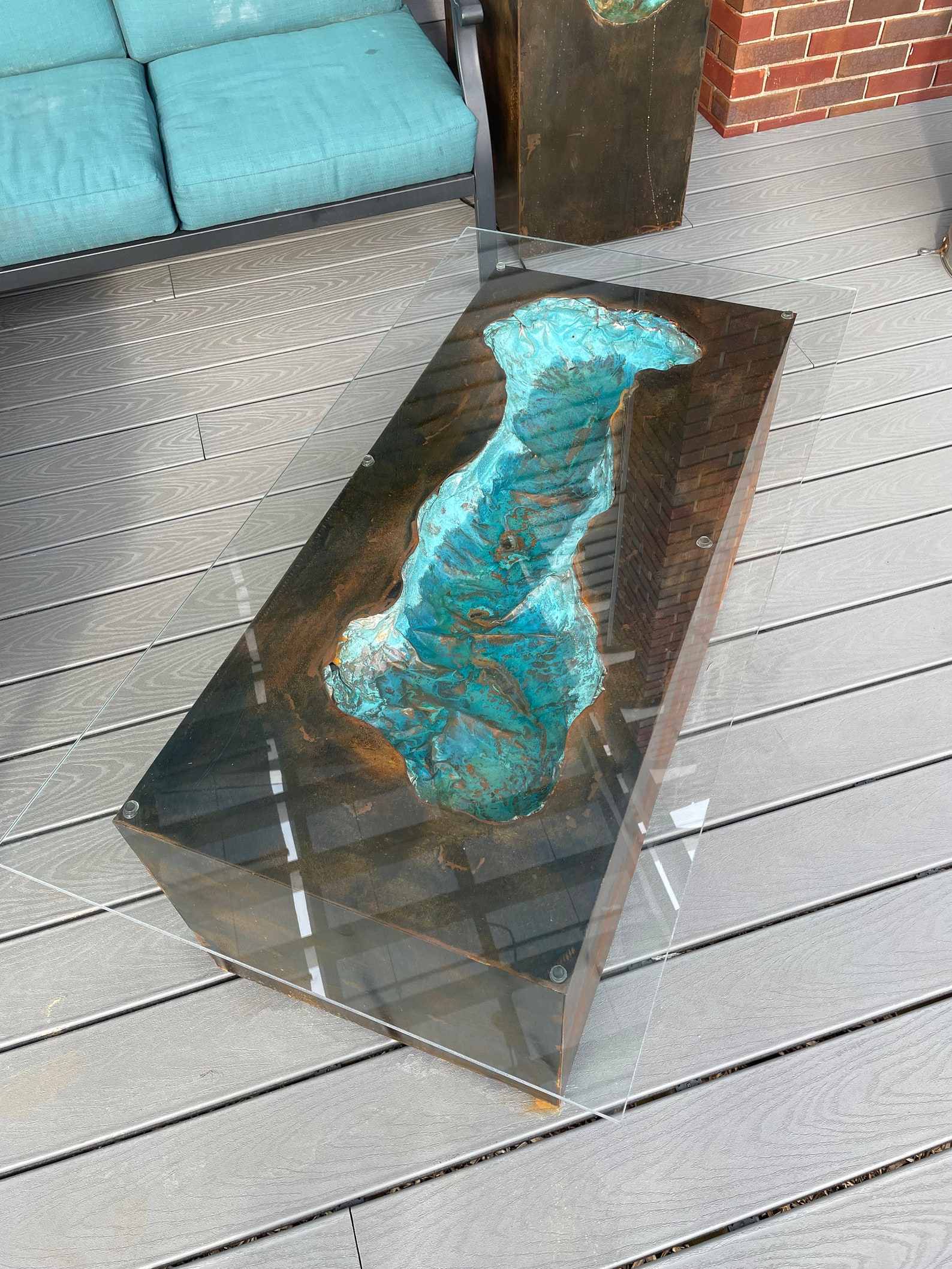 Unique Water Sculpture Outdoor Patio Coffee Table - Etsy