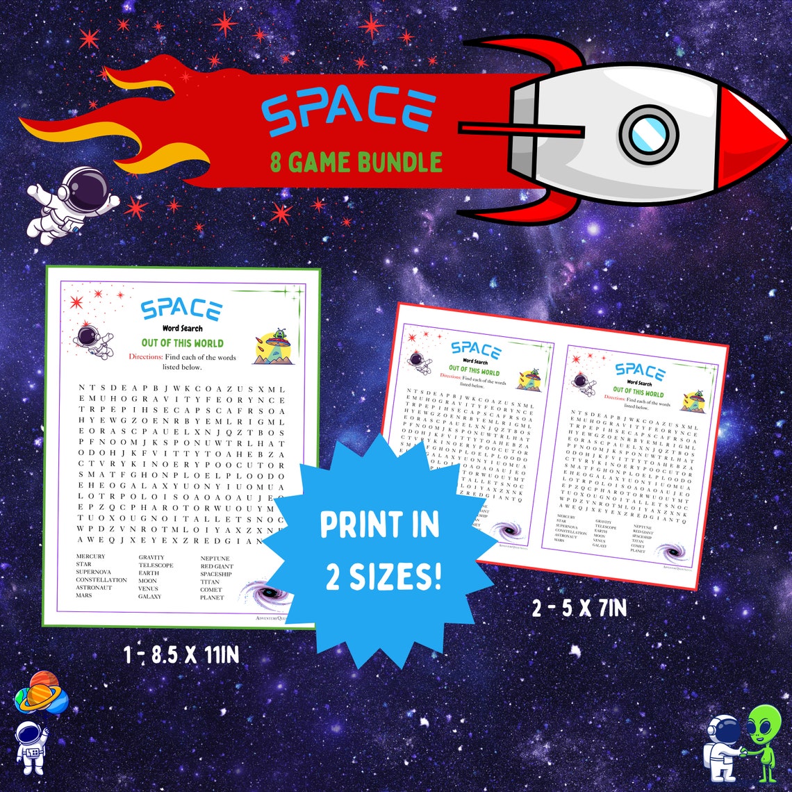 Space Activity Bundle | Space Printables | Outer Space Worksheet ...