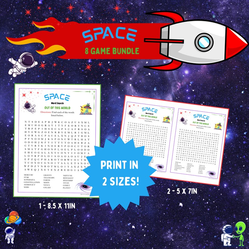 Space Activity Bundle | Space Printables | Outer Space Worksheet ...