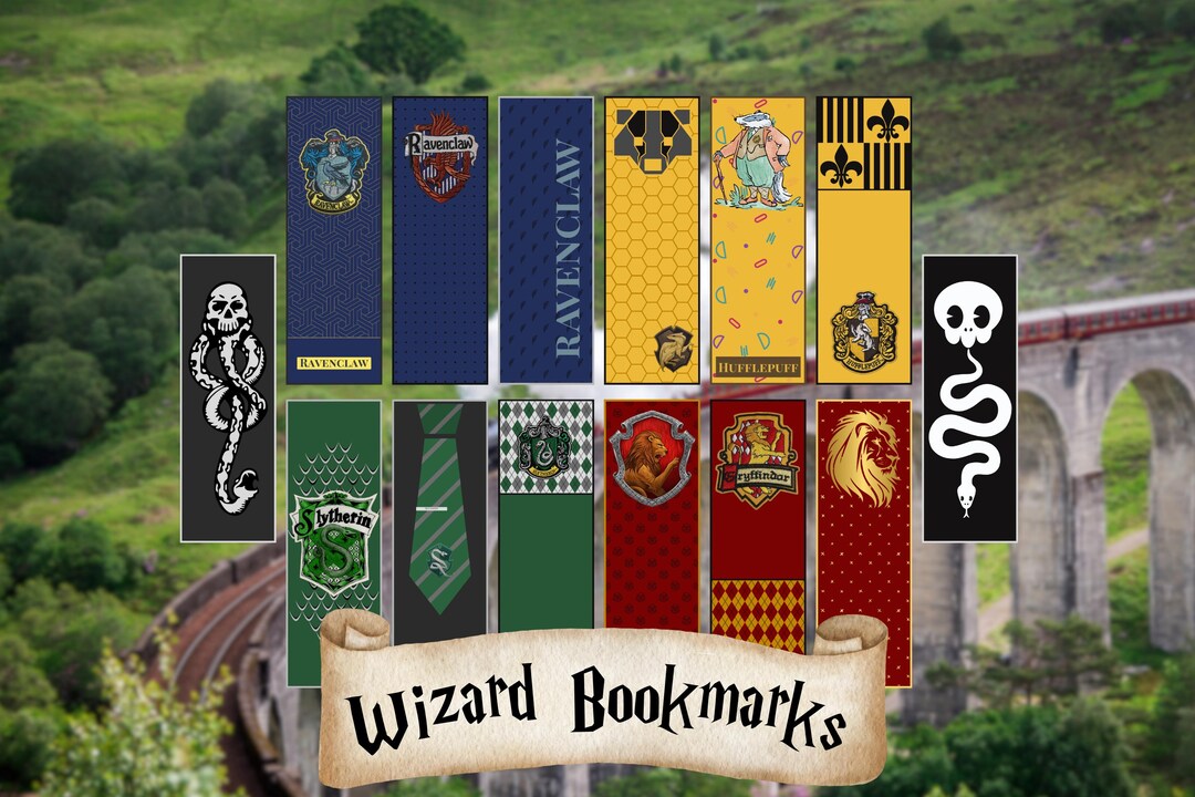Printable HP Wizard Bookmarks | 14 Fantasy Bookmarks - Etsy
