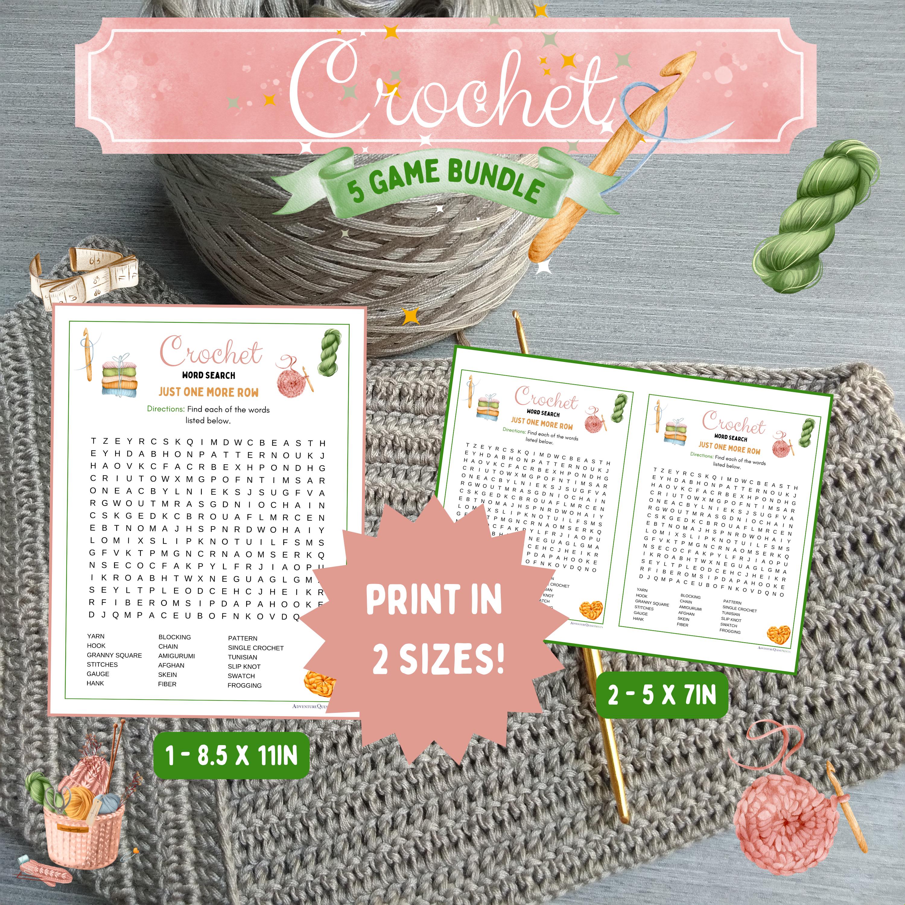 Crochet Game Bundle | Crochet Printable | Crochet Games for Crochet ...