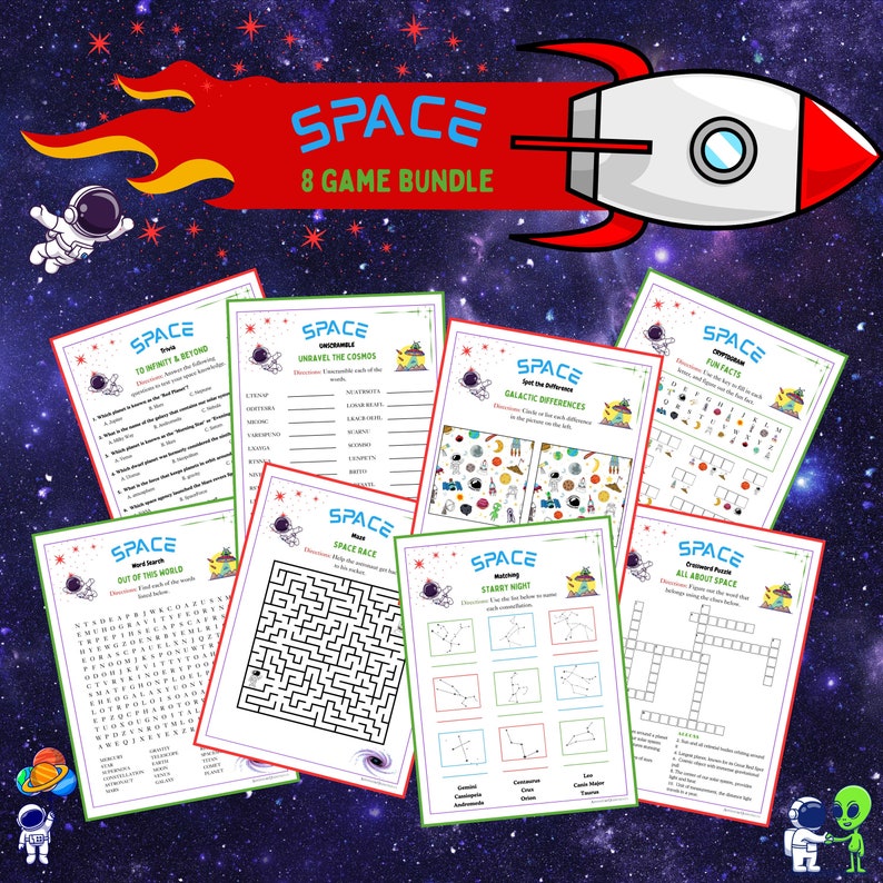 Space Activity Bundle | Space Printables | Outer Space Worksheet ...