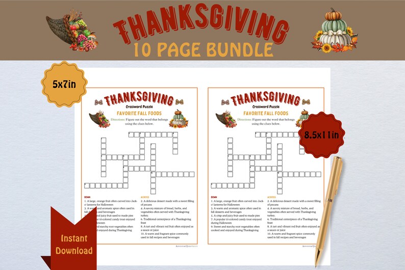 Thanksgiving Games Bundle Thanksgiving Printable Activity Sheet Bundle ...