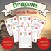 Dragons Activity Bundle | Dragon Games and Puzzles | Dragon Party Games ...