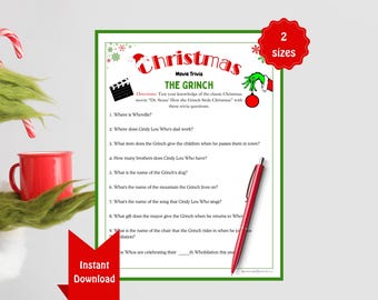 Christmas Movie Trivia Grinch | Christmas Game | Grinch Trivia ...