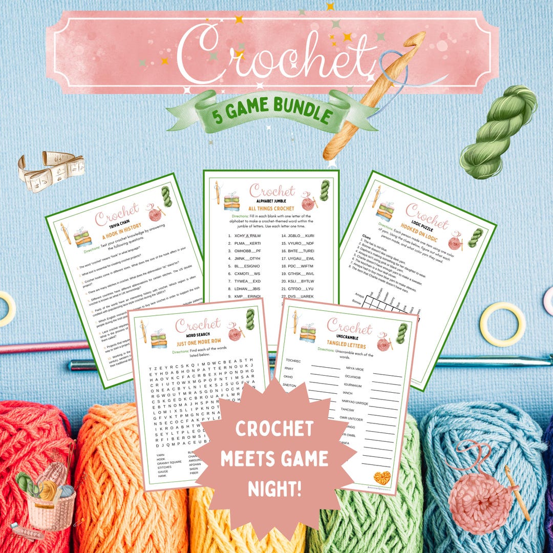 Crochet Game Bundle | Crochet Printable | Crochet Games for Crochet ...