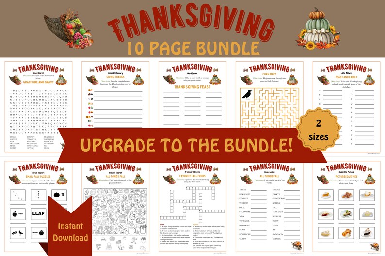 Thanksgiving Word Search Thanksgiving Activity Sheet Puzzles and Games ...