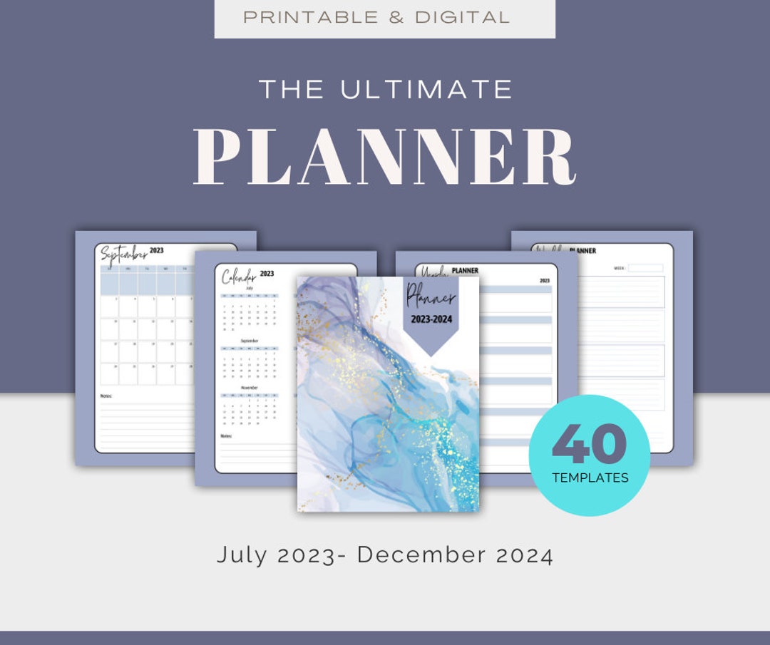 July 2023 Dec 2024 Blue Marble Printable & Digital Planner - Etsy
