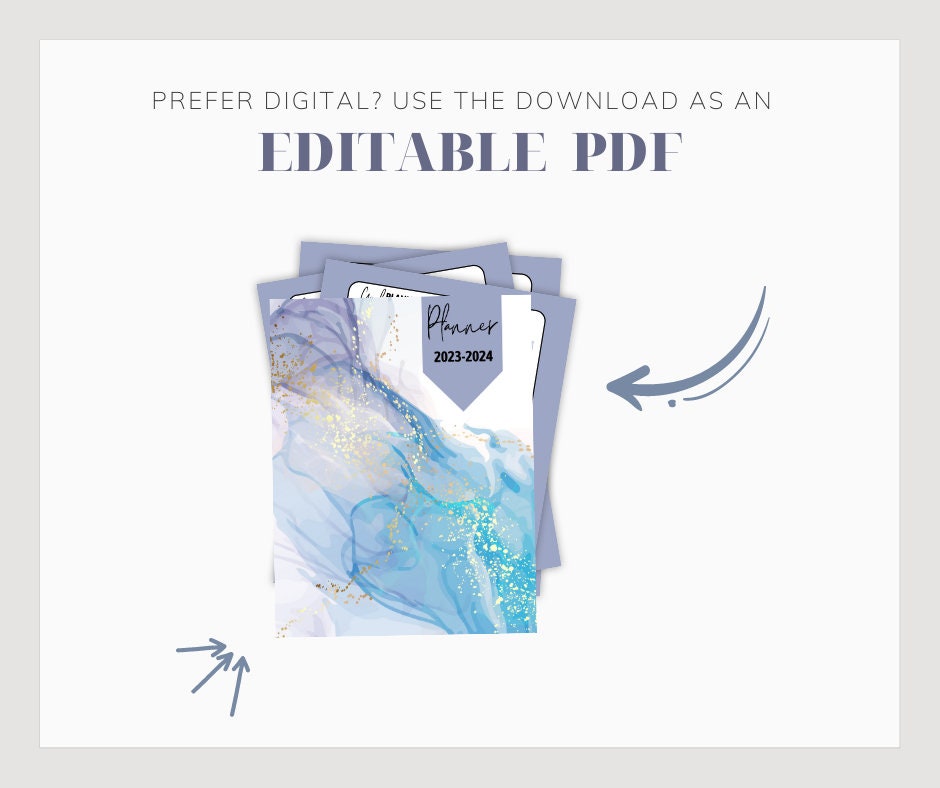 July 2023 Dec 2024 Blue Marble Printable & Digital Planner - Etsy