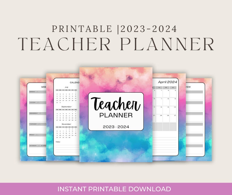 Plantillas imprimibles de agenda docente para profesores en - Etsy México