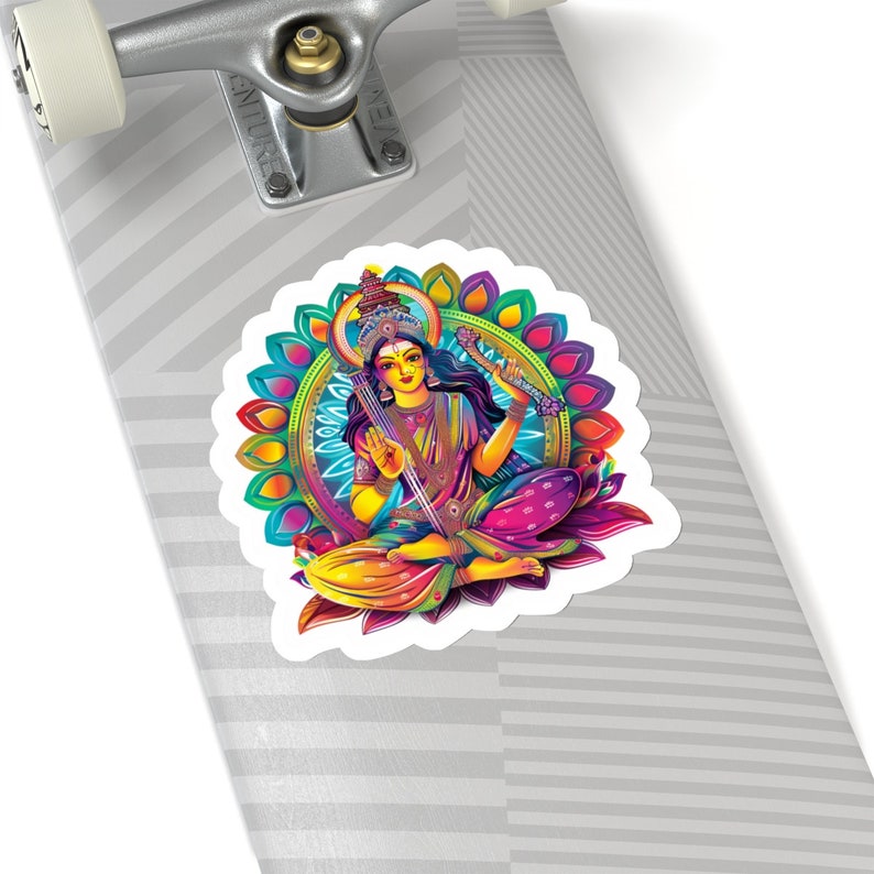 Goddess Saraswati Laptop Sticker - Divine Art for Creativity and Wisdom ...