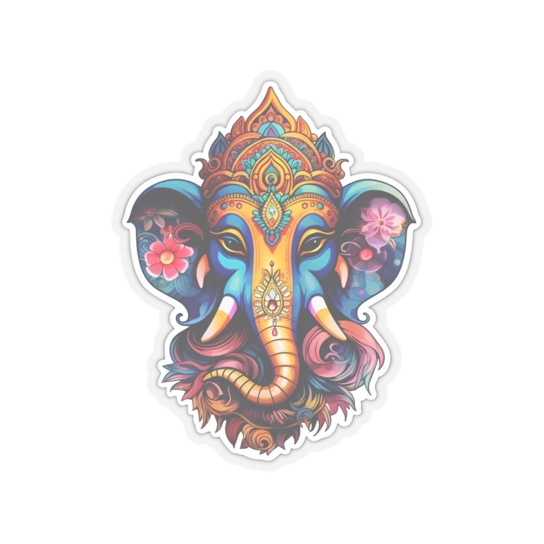Colorful Abstract Decal Sticker of Lord Ganesha - Remover of All ...