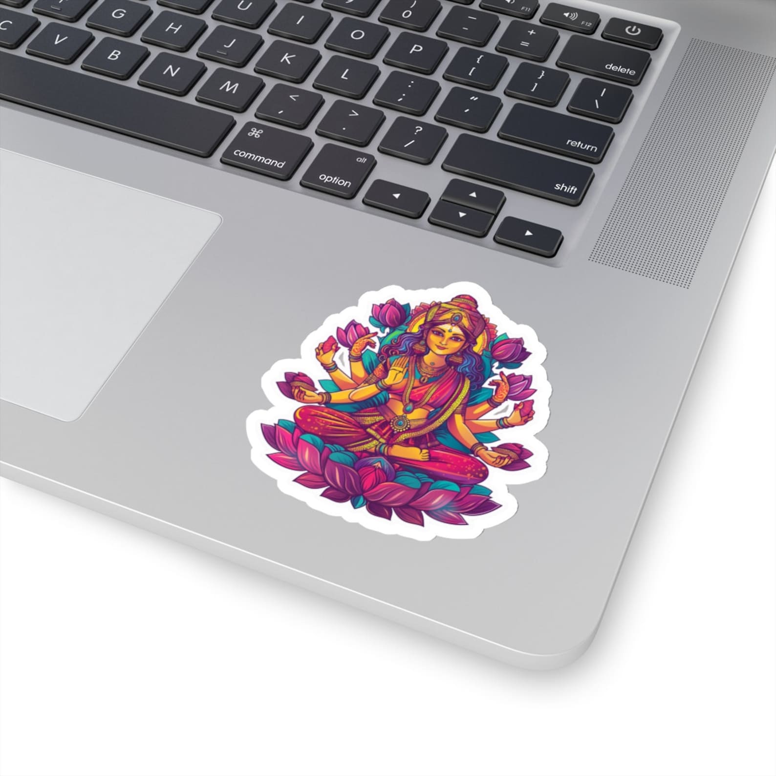 Colorful Goddess Lakshmi Laptop Sticker - Divine Abundance and ...